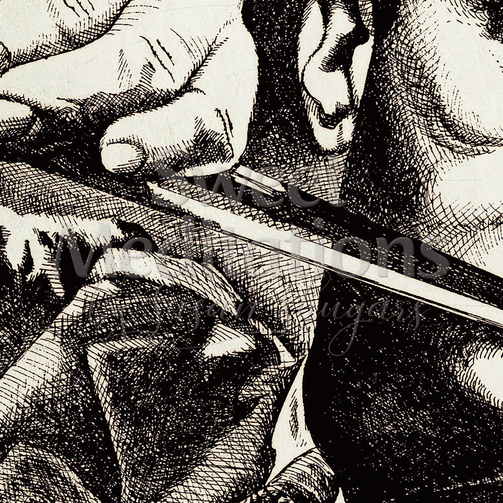 Pen & Ink Drawing, “the Music Maker,” Violinist Illustration ...