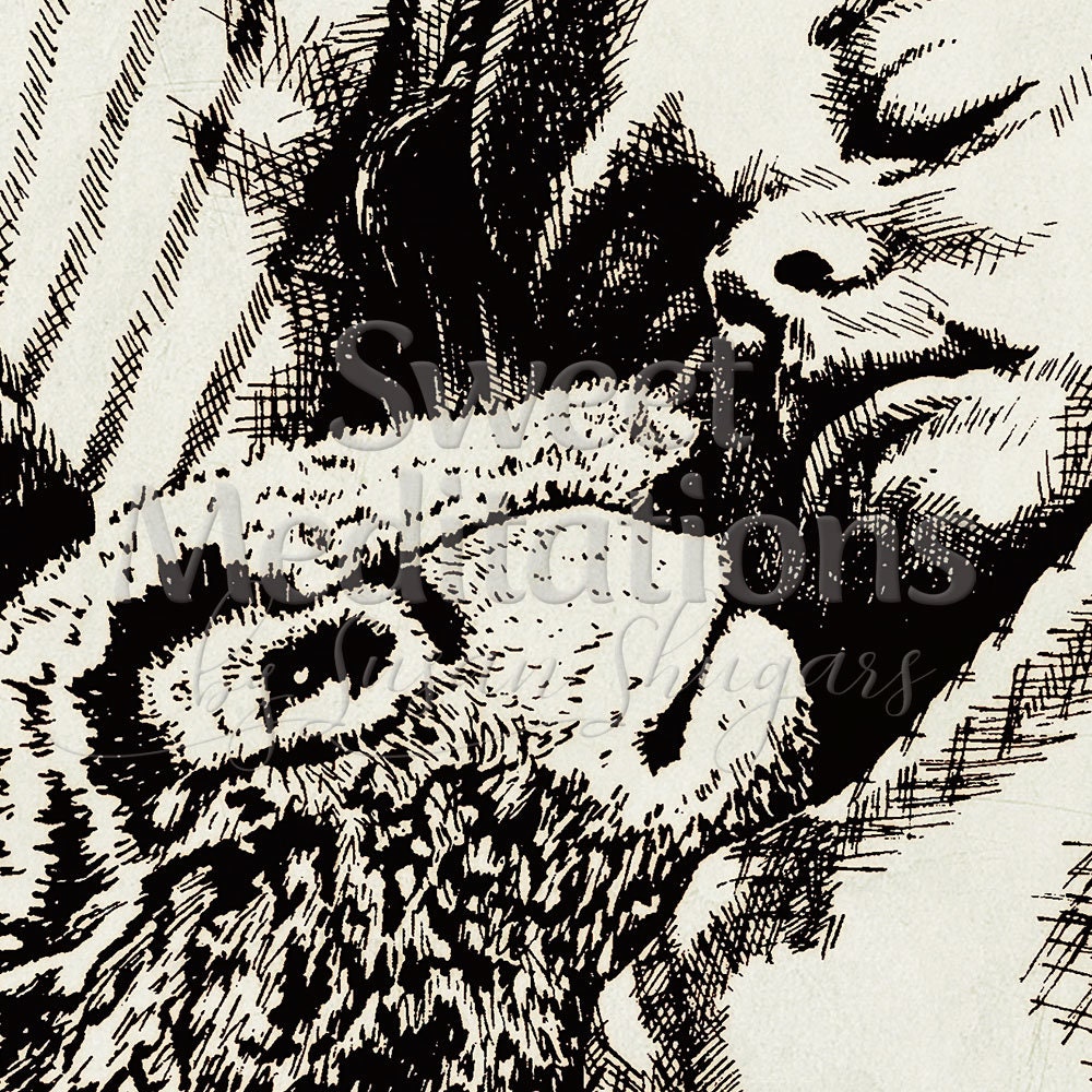 Pen & Ink Drawing sleep in Peace Little Girl Illustration - Etsy