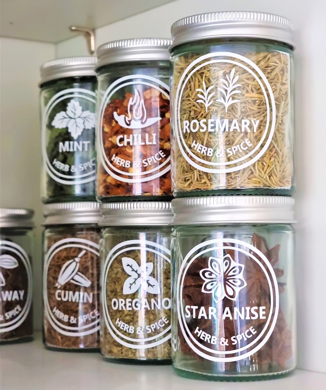 Spice and Herbs Jars Sticker Labels Svg-files Pdf Jpeg Png for ...