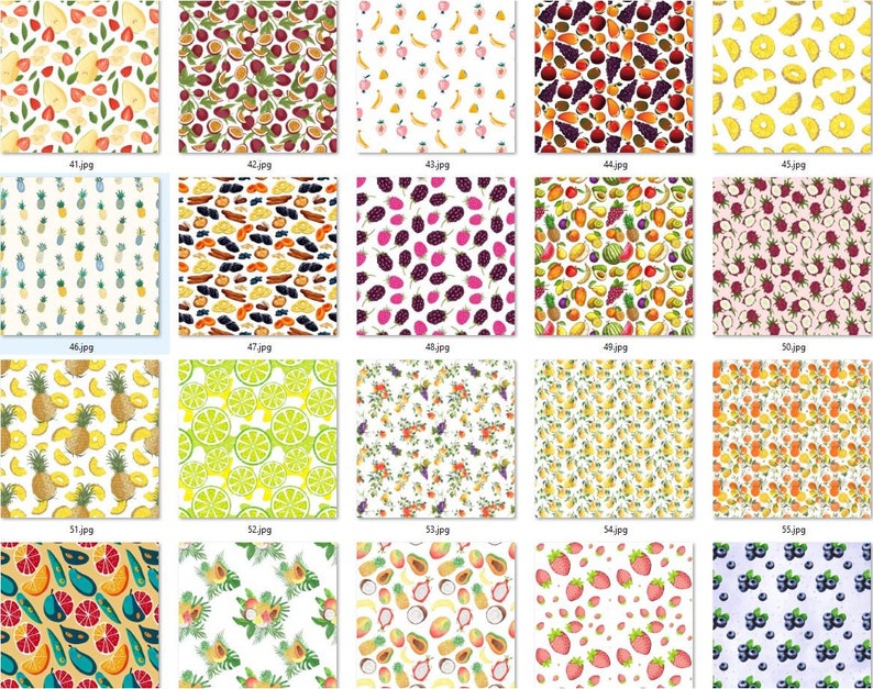 80 Fruits & Berries Themed, Seamless Pattern, Food Background ...