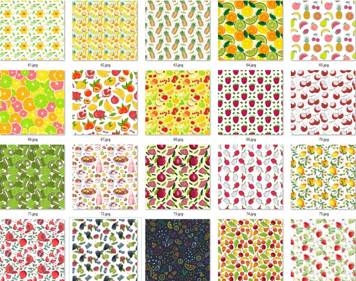 80 Fruits & Berries Themed Seamless Pattern Food Background - Etsy