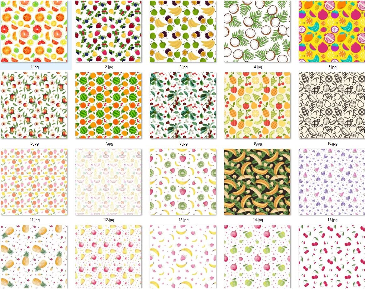 80 Fruits & Berries Themed, Seamless Pattern, Food Background ...