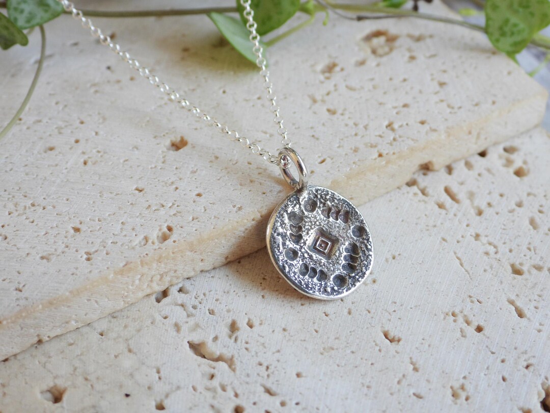 Personalised Rustic Aztec Charm Necklace: Handmade Silver Navajo ...