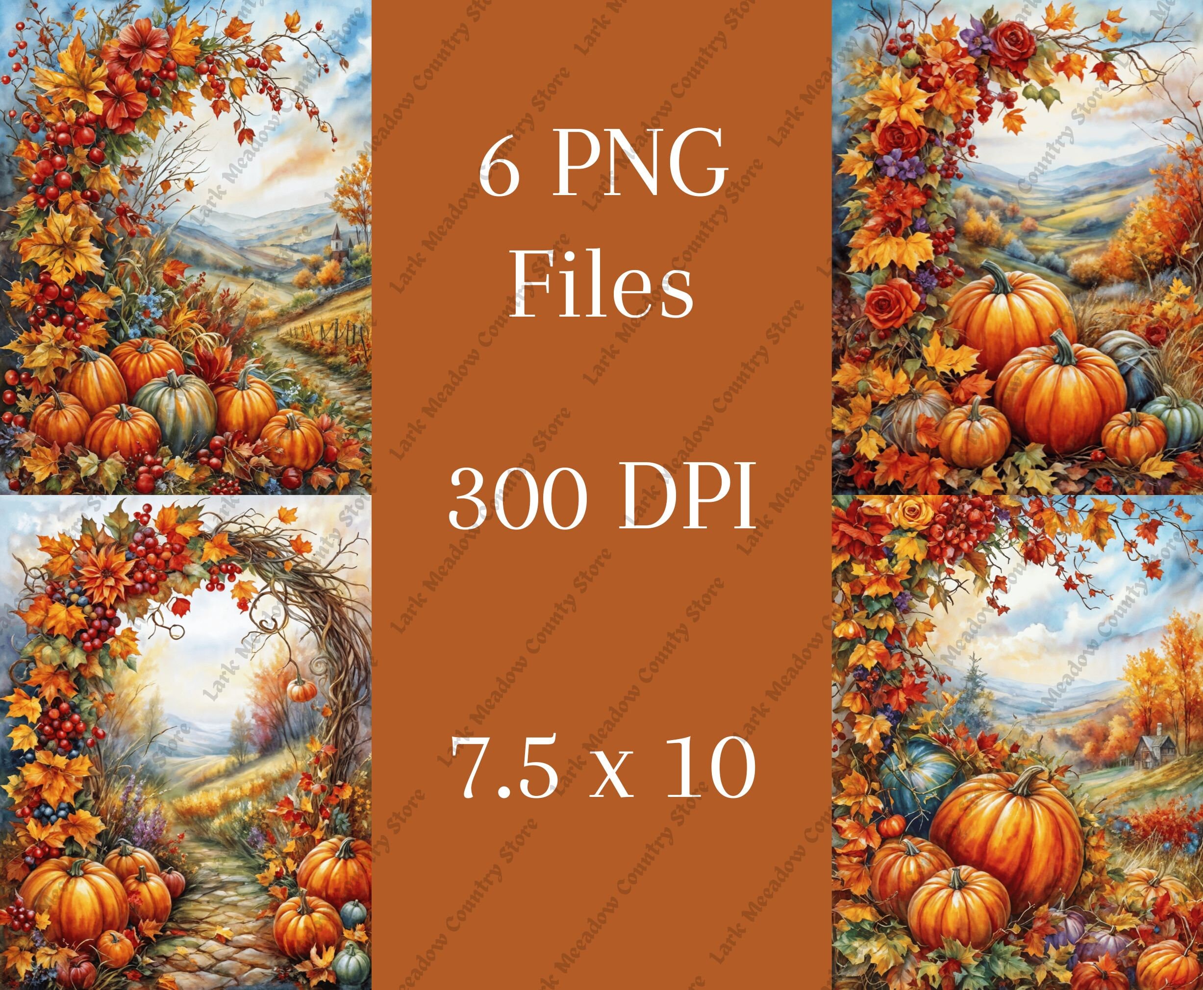Autumn Clipart, Fall Clipart, Autumn Pumpkins, PNG Files, Commercial ...