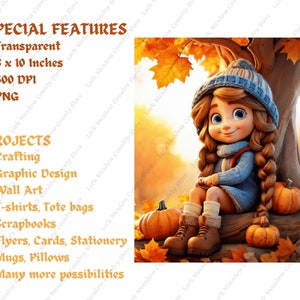 12 Fall Children Clipart, Autumn Children Clipart, PNG Files ...