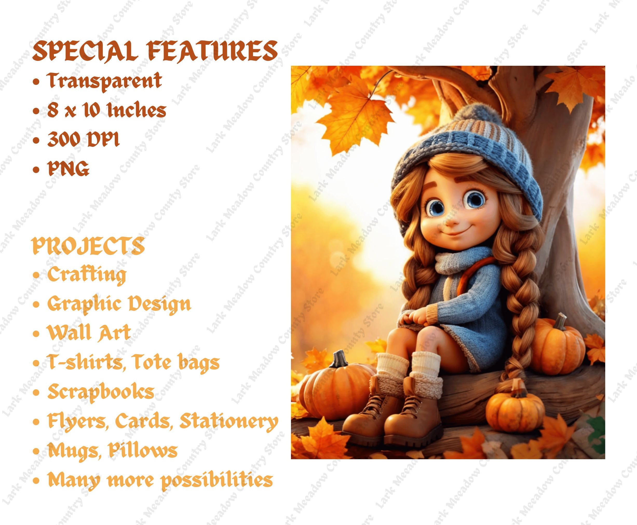 12 Fall Children Clipart, Autumn Children Clipart, PNG Files ...