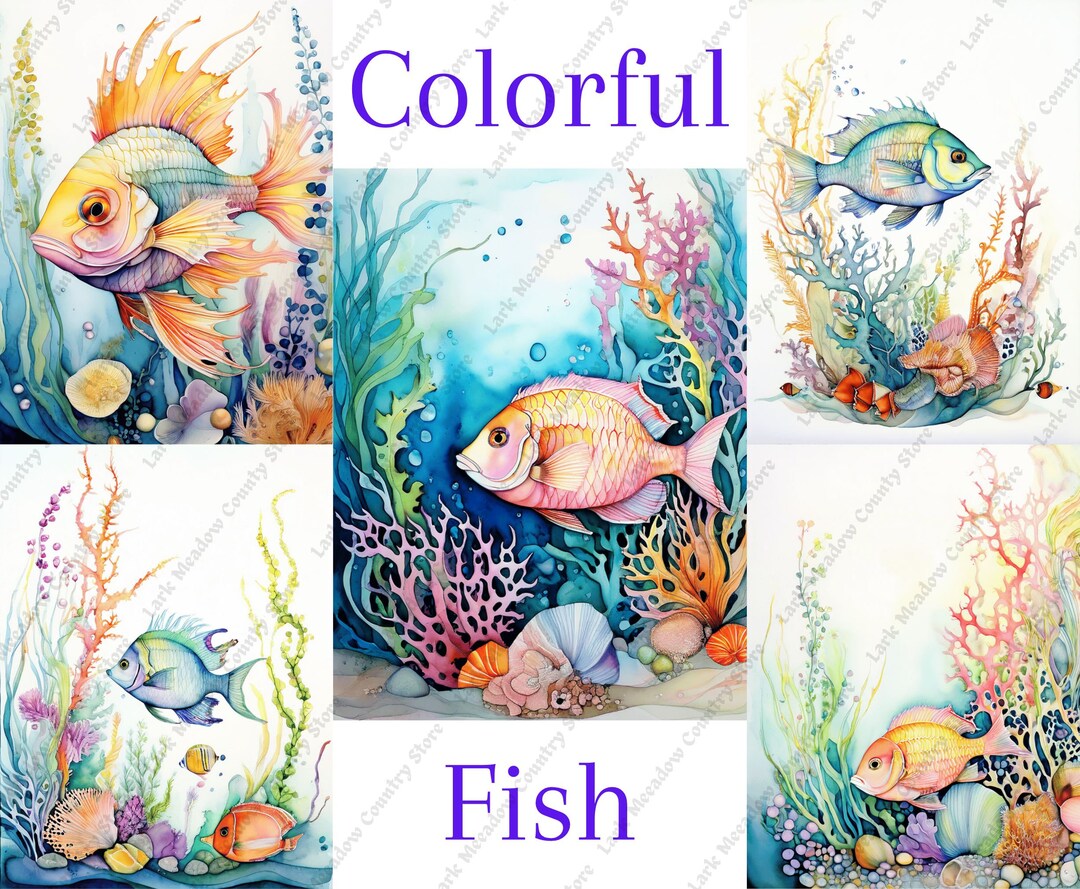 Watercolor Fish Clipart, Tropical Fish, Colorful Fish, PNG Files ...