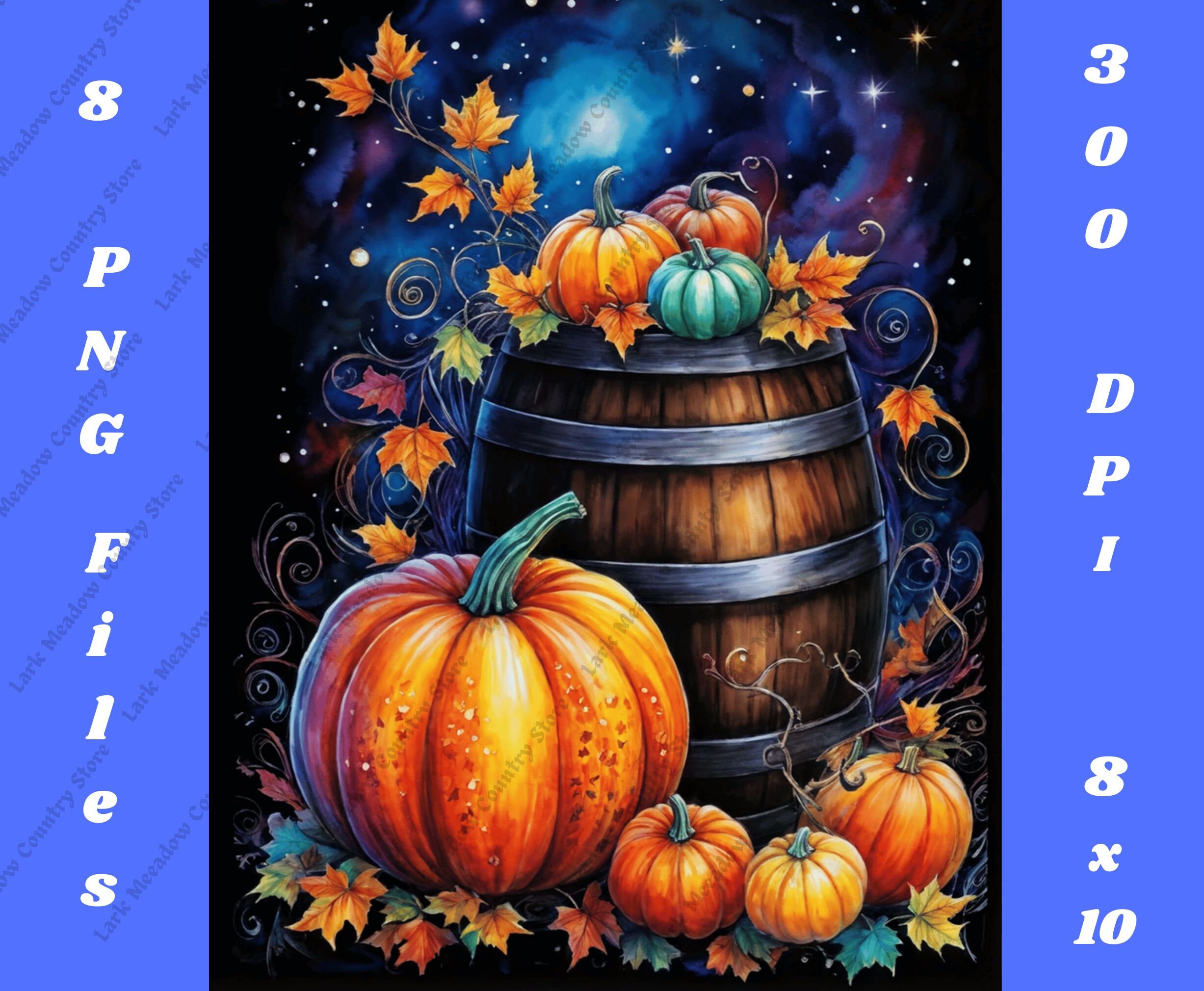 Autumn Clipart, Pumpkin Clipart, Fall Clipart, PNG Files, Commercial ...