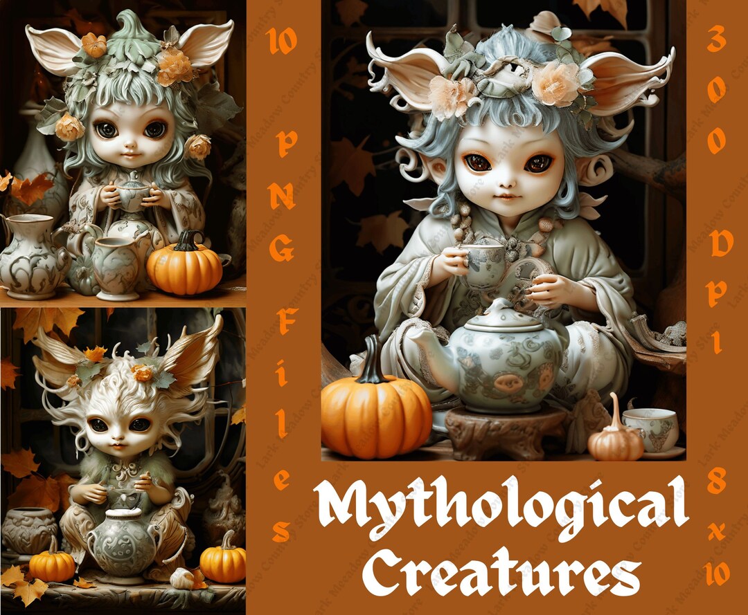 Mythological Creatures, Girly Gremlins, Halloween Clipart, PNG Files ...