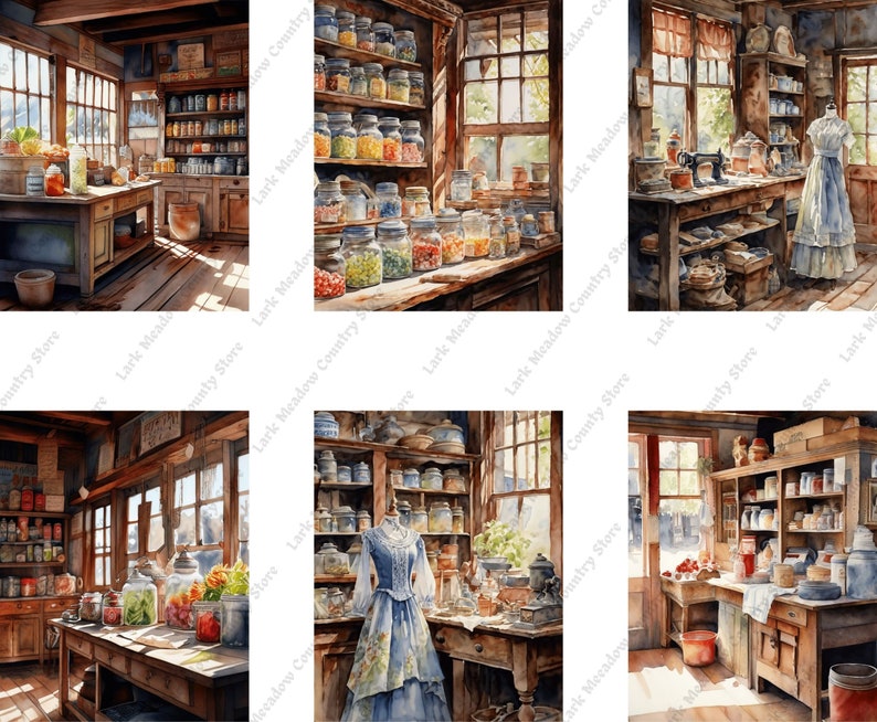 Watercolor Old Country Store, Inside Old Country Store, Country Store ...