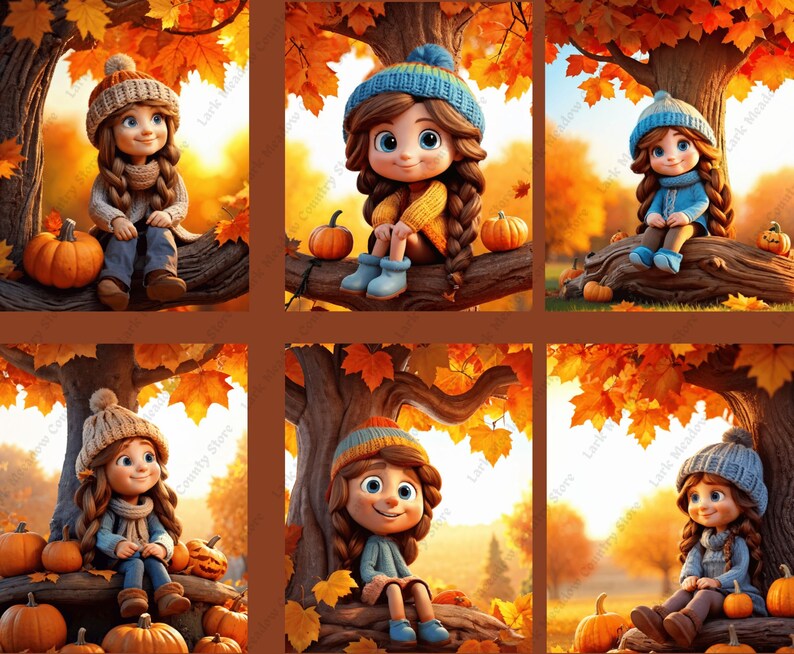 12 Fall Children Clipart, Autumn Children Clipart, PNG Files ...