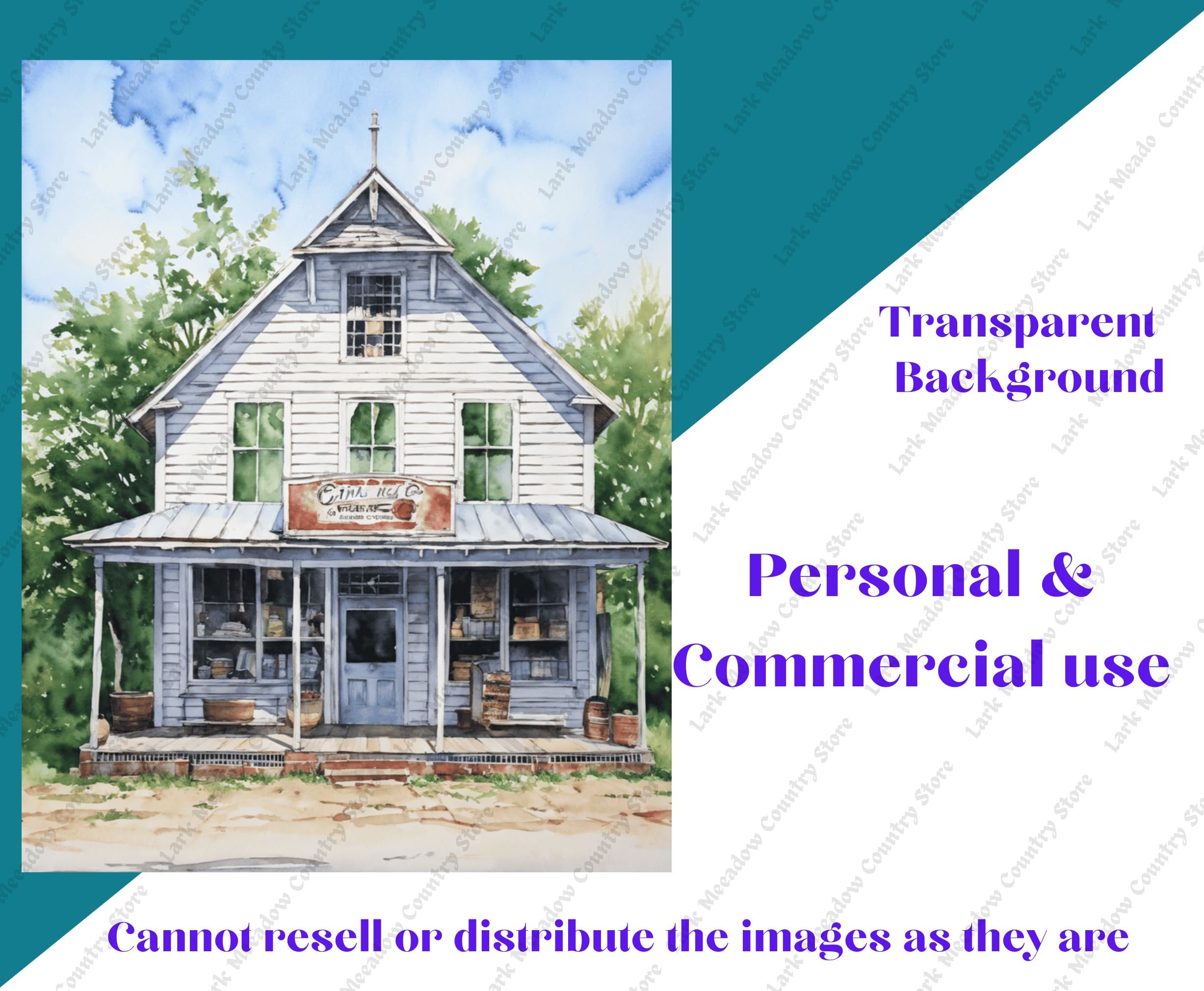 Watercolor Old Country Store, Country Storefront, Storefront, Country ...