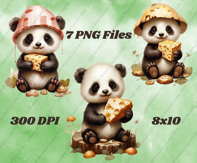 Panda Bear Clipart, Cute Panda Bears, PNG Files, Commercial Use - Etsy