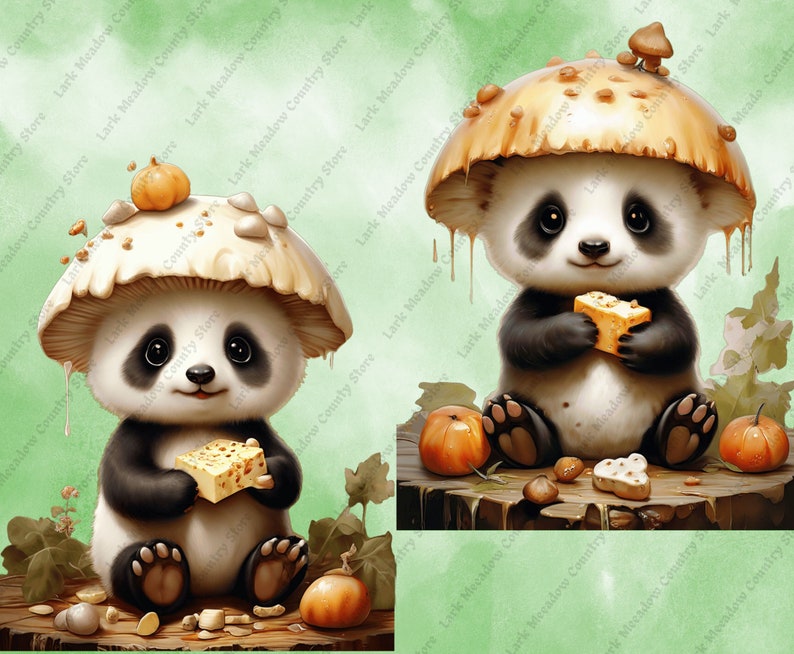 Panda Bear Clipart, Kawaii-chibi Panda Bear Clipart, Cute Panda Bears, PNG Files, Commercial Use ...