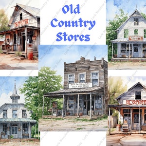 Watercolor Old Country Store, Country Storefront, Storefront, Country ...