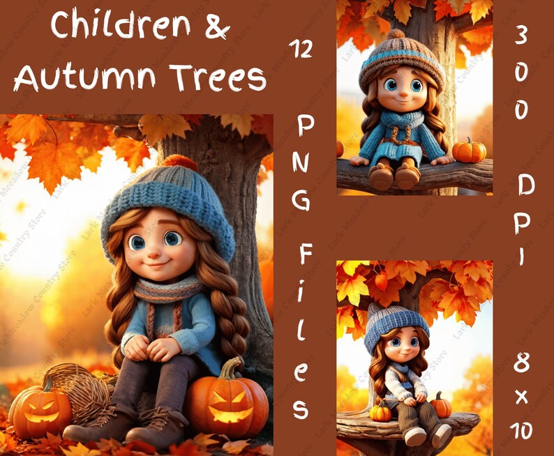 12 Fall Children Clipart, Autumn Children Clipart, PNG Files ...