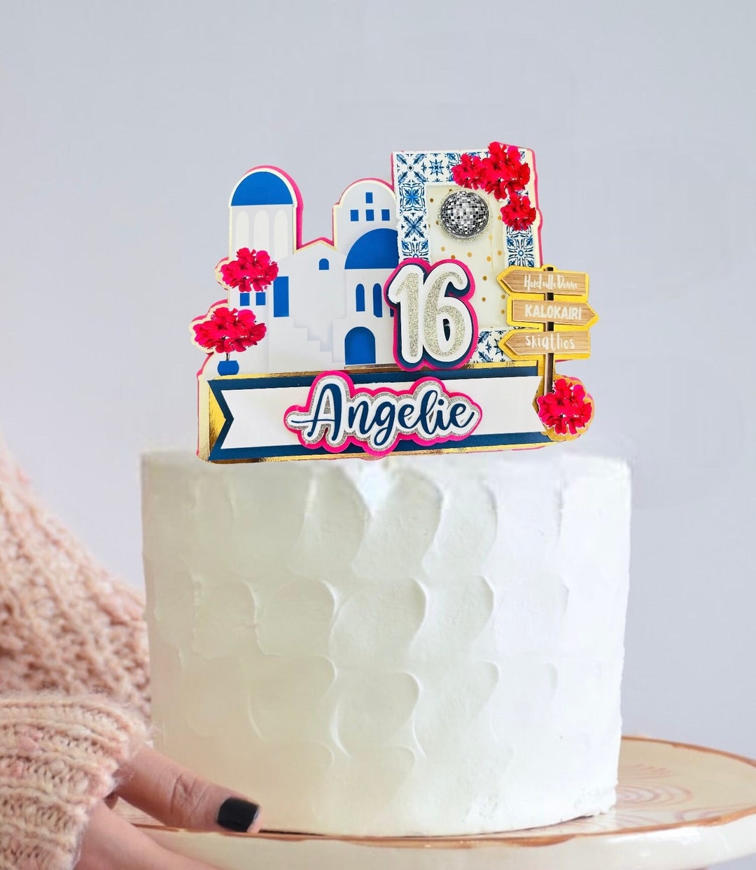 Mediterranean Style Cake Topper and Birthday Banner/greek Party ...