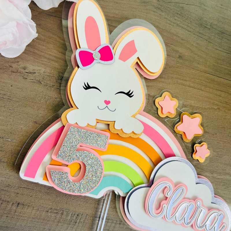 Bunny Cake Topper - Etsy