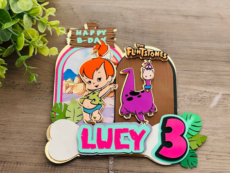 The Flintstones Pebbles Cake Topper Etsy