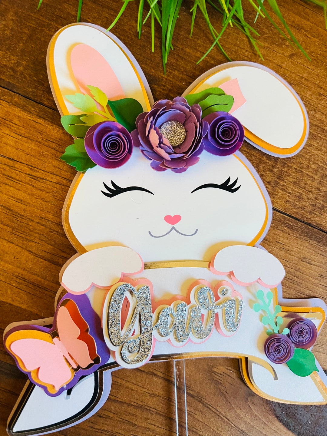 Bunny Custom Made Cake Topper - Etsy