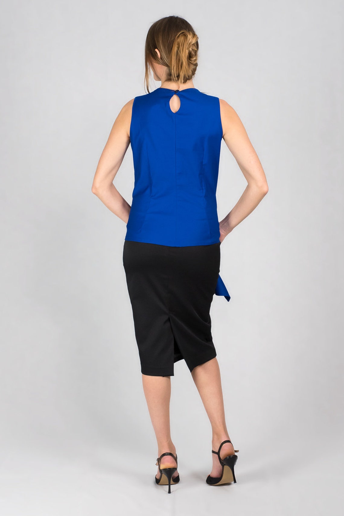 Royal Blue Top With Ruffles - Etsy