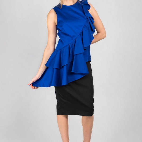 Royal Blue Top - Etsy