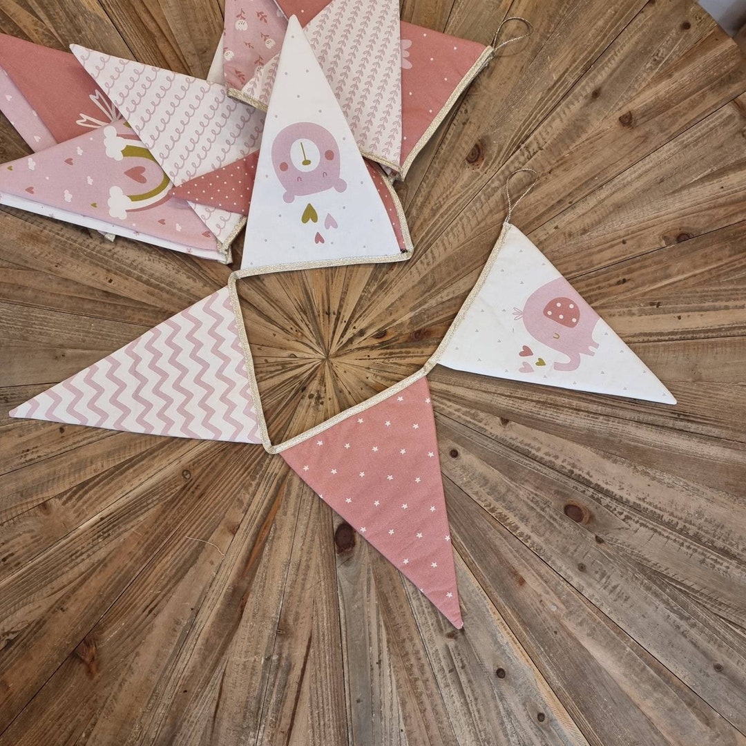 Printed Fabric to Make Pennants, Blue or Pink, DIY Pennant Making - Etsy