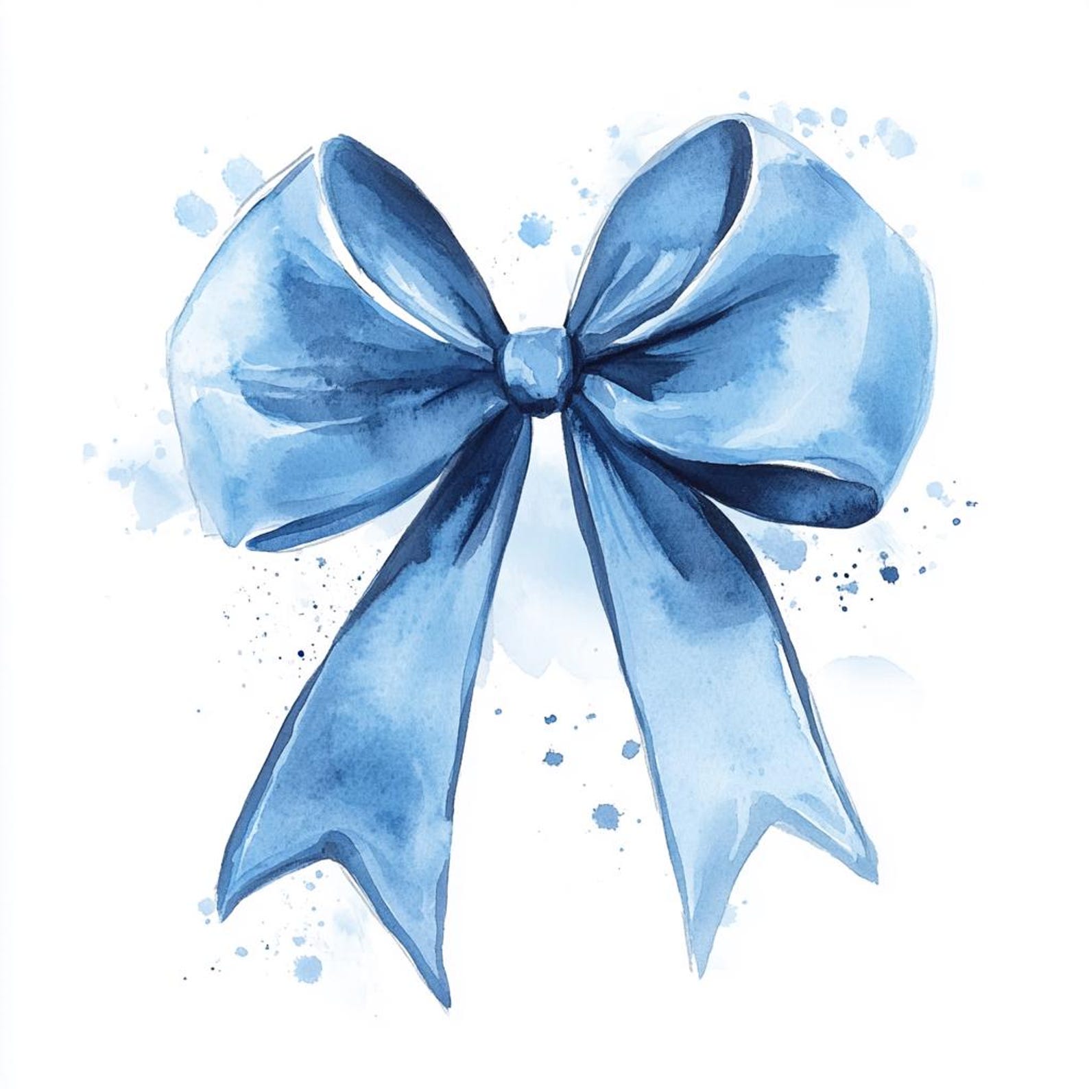 10 Printable Blue Bow Clipart, Watercolor Blue Bows Art, Blue Bows ...
