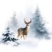 12 Printable Deer in Snowy Forest, Christmas Deer Print, Watercolor ...
