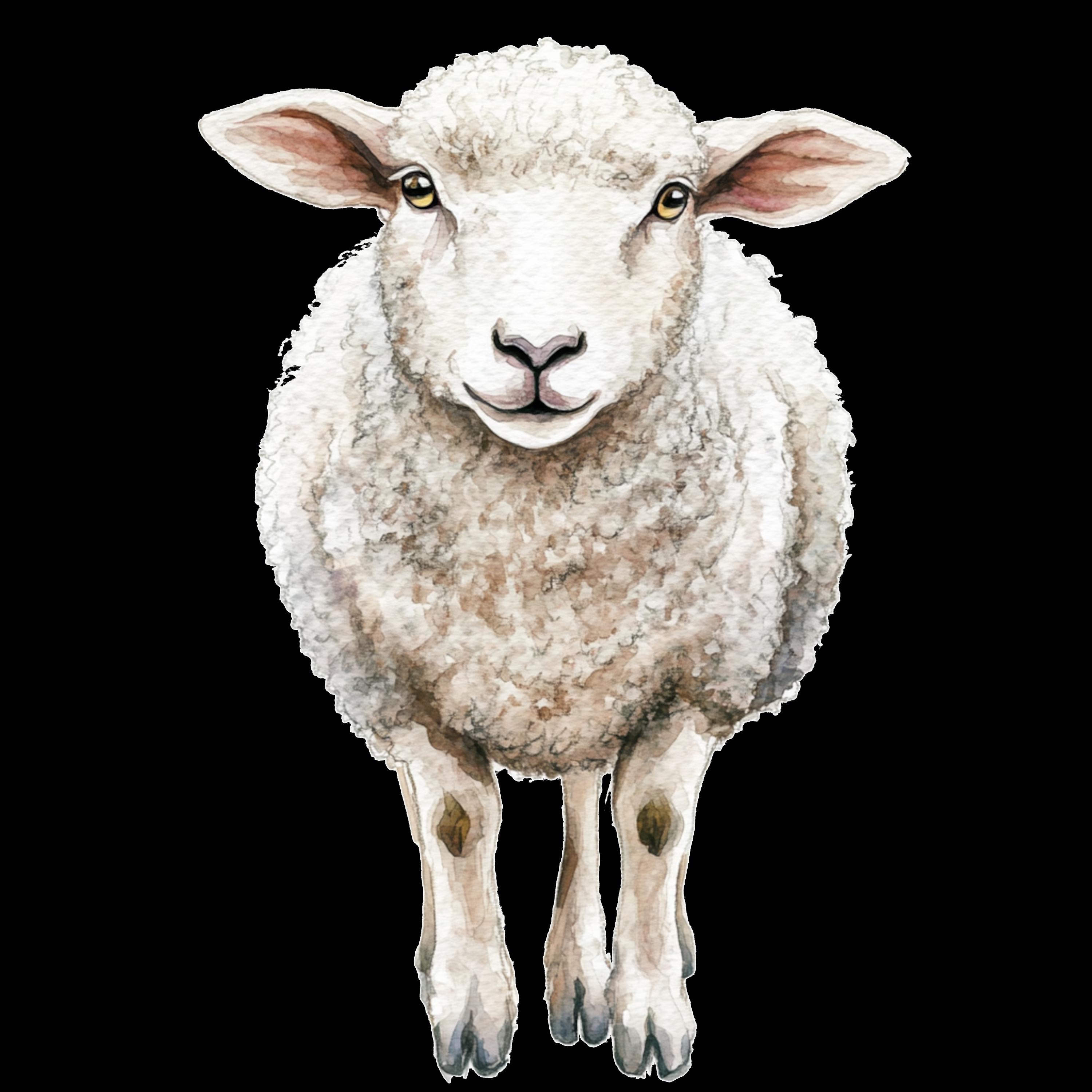 10 Printable Sheep, Sheep Clipart, Watercolor Art, TRANSPARENT ...