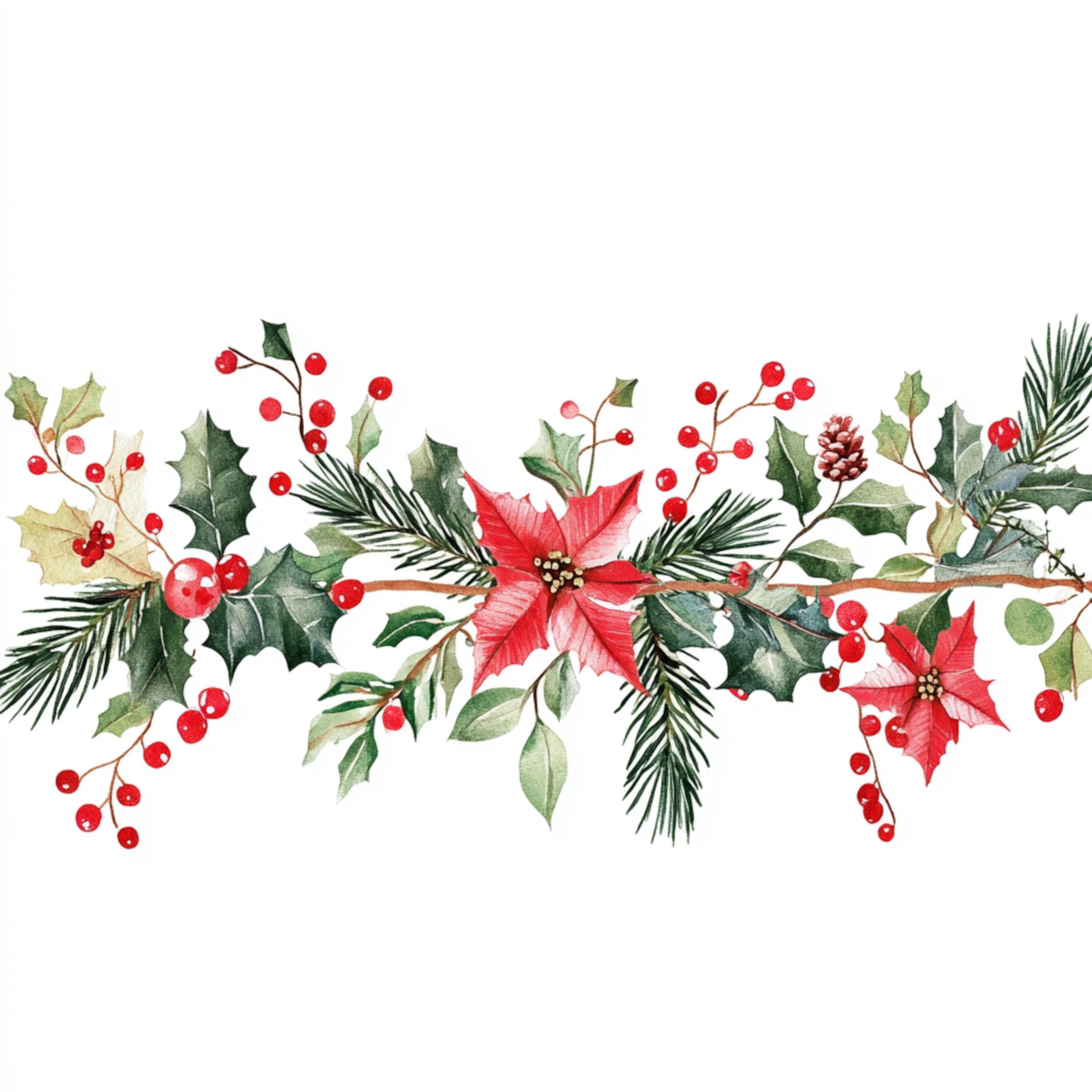 10 Printable Garland, Watercolor Garland, Scandinavian Ornaments ...