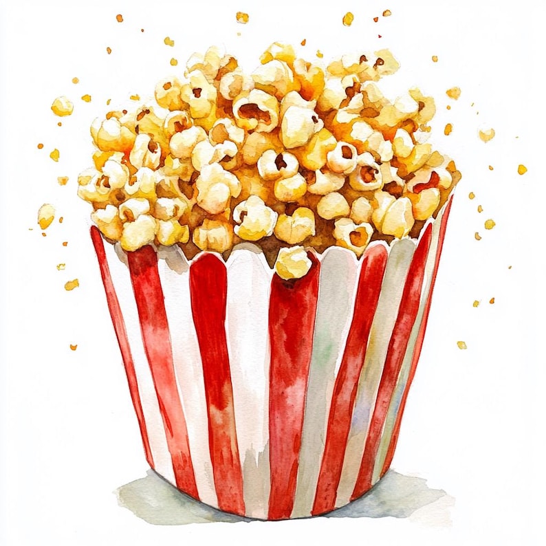 10 Printable Popcorn, Popcorn Print, Popcorn in Bowl, High Quality PNG ...