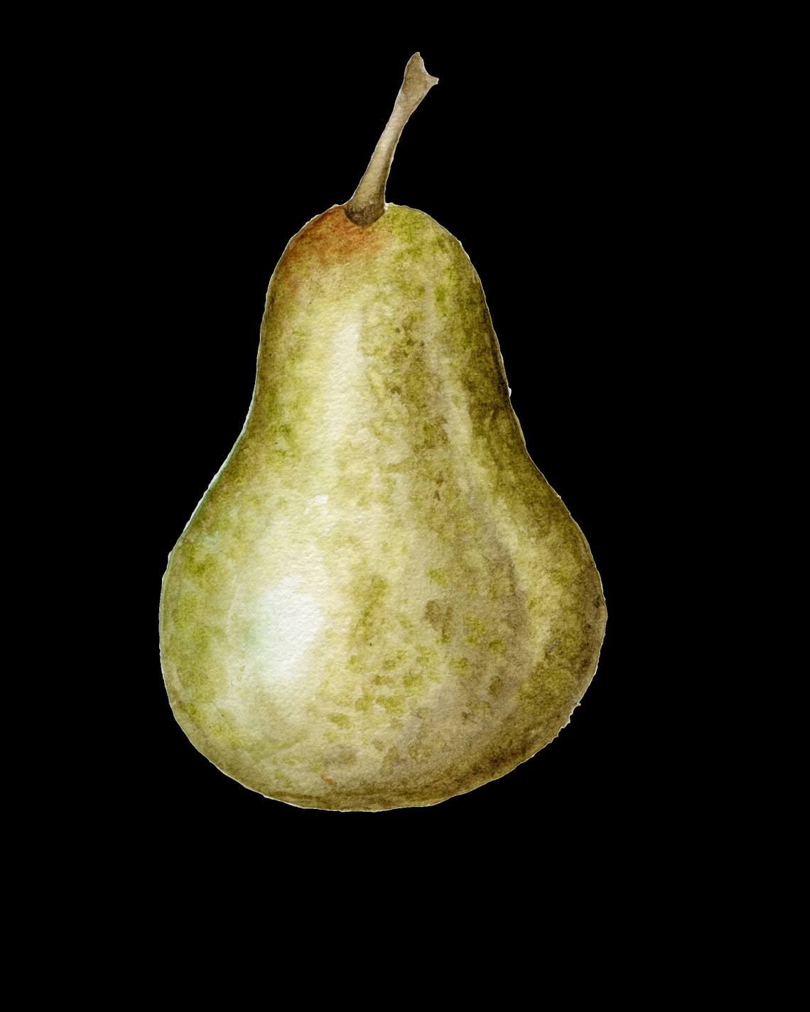 Printable Art Watercolor Pear Painting, Yellow Perry DIY Print ...