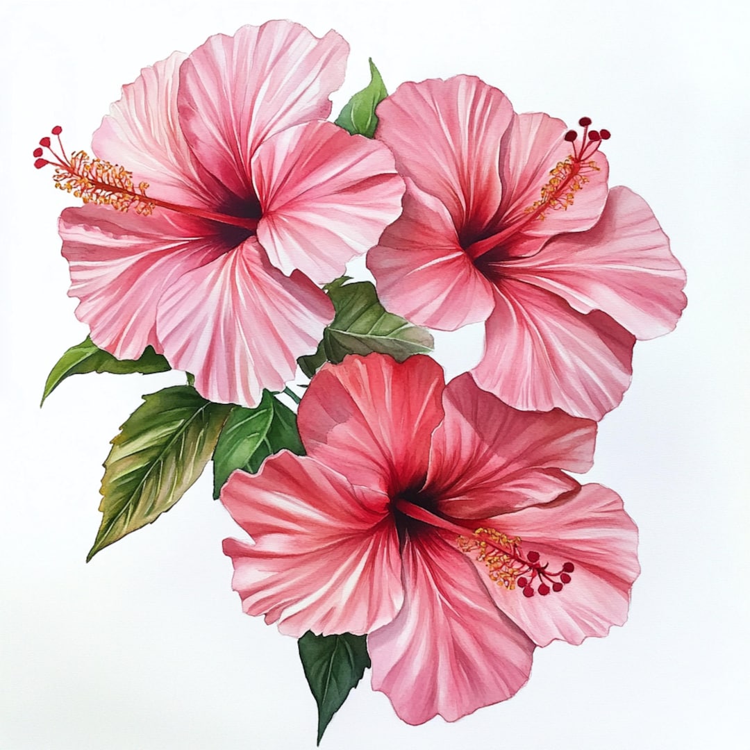 10 Printable Hibiscus, Pink Hibiscus, Pink Flowers, Flowers Pngs, Pink ...