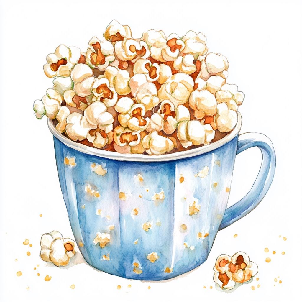 10 Printable Popcorn, Popcorn Print, Popcorn in Bowl, High Quality PNG ...
