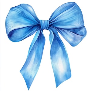 10 Printable Blue Bow Clipart, Watercolor Blue Bows Art, Blue Bows ...