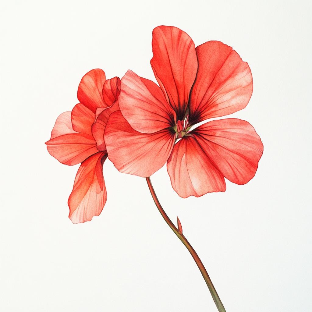 10 Printable Pelargonium Flower, Red Pelargonium, Pelargonium Branch ...