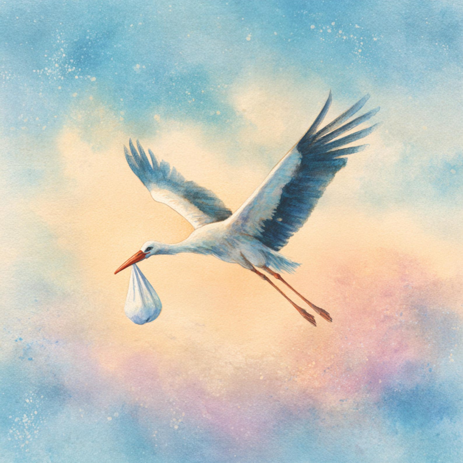 10 Printable Stork, Flying Stork, Stork Holding Baby, Beak Newborn Baby ...