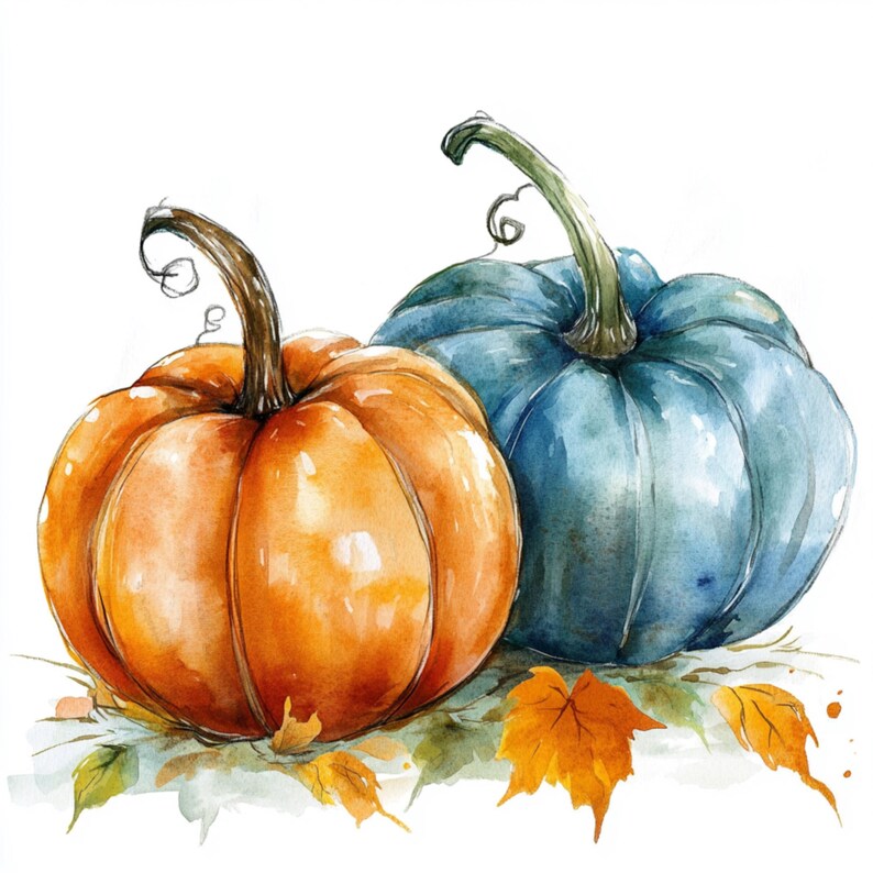 10 Printable Pumpkin, Boho Pumpkin Clipart, Autumn Art, Pumpkin PNG ...
