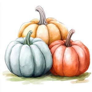 10 Printable Pumpkin, Boho Pumpkin Clipart, Autumn Art, Pumpkin PNG ...