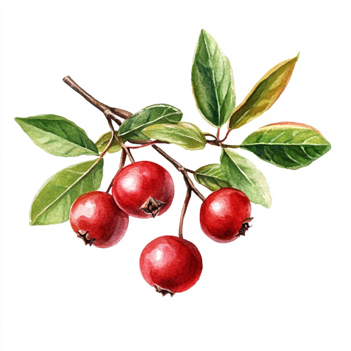 10 Printable Cranberry, Cranberry on Branch, Summer Berries, High ...