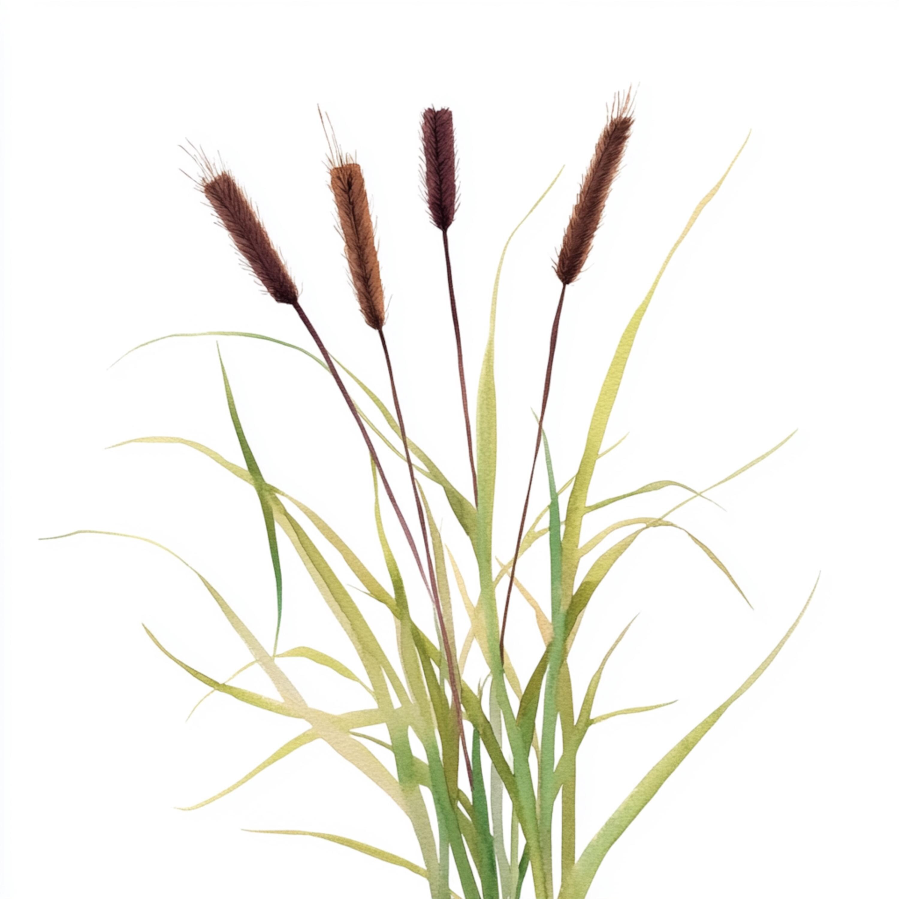10 Printable Cattail, Green Leaves Art, Watercolor Cattail, Lakes Plant ...