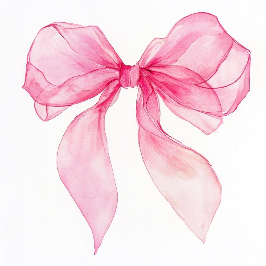 10 Printable Pink Bow Clipart, Watercolor Pink Bows Art, Pink Bows ...