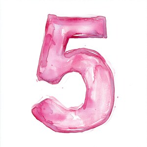 10 Printable Pink Numerals, Watercolor Numbers, Celebrating Birthday ...