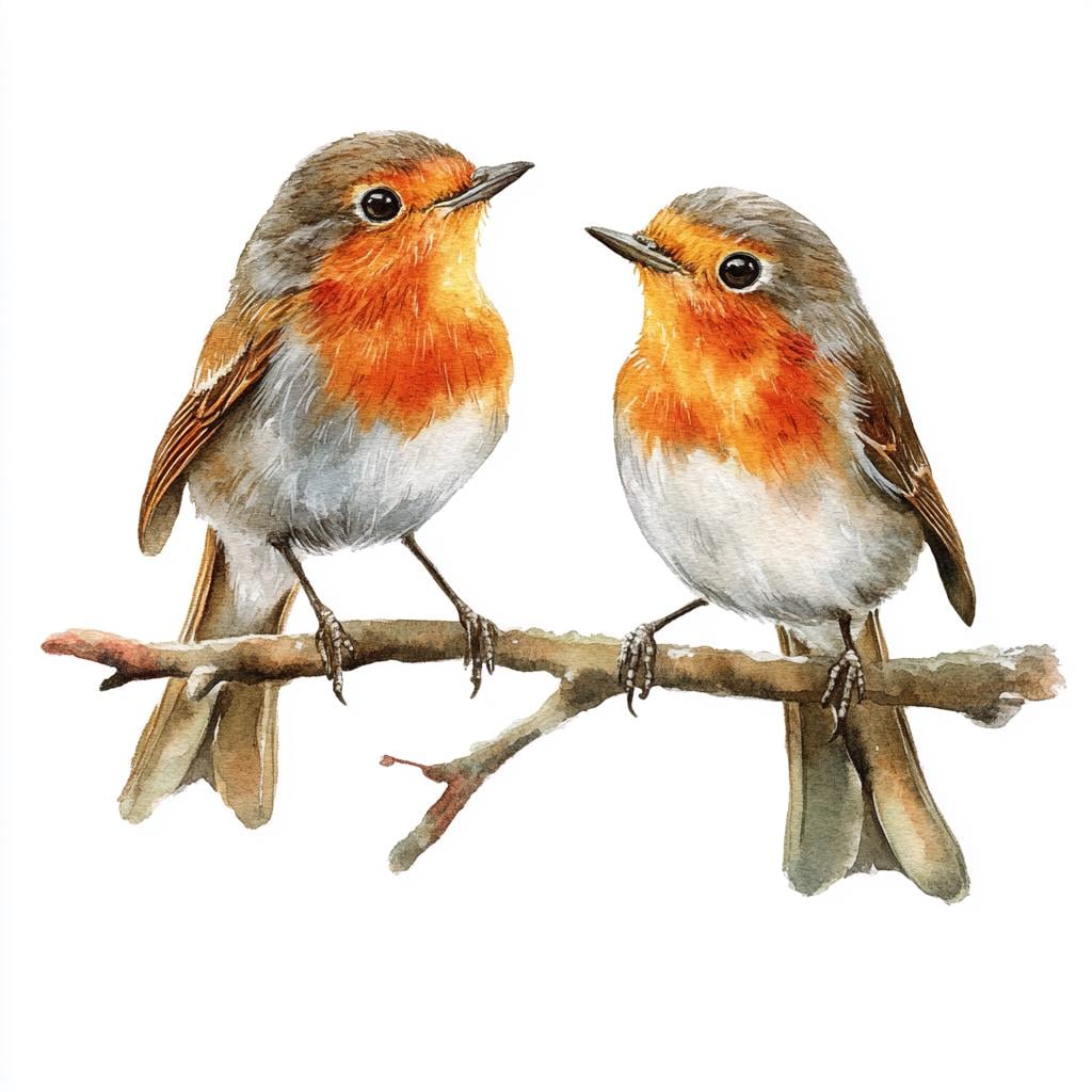 10 Printable Robin Clipart, Bird Robin Art, Watercolor Art, Cute ...