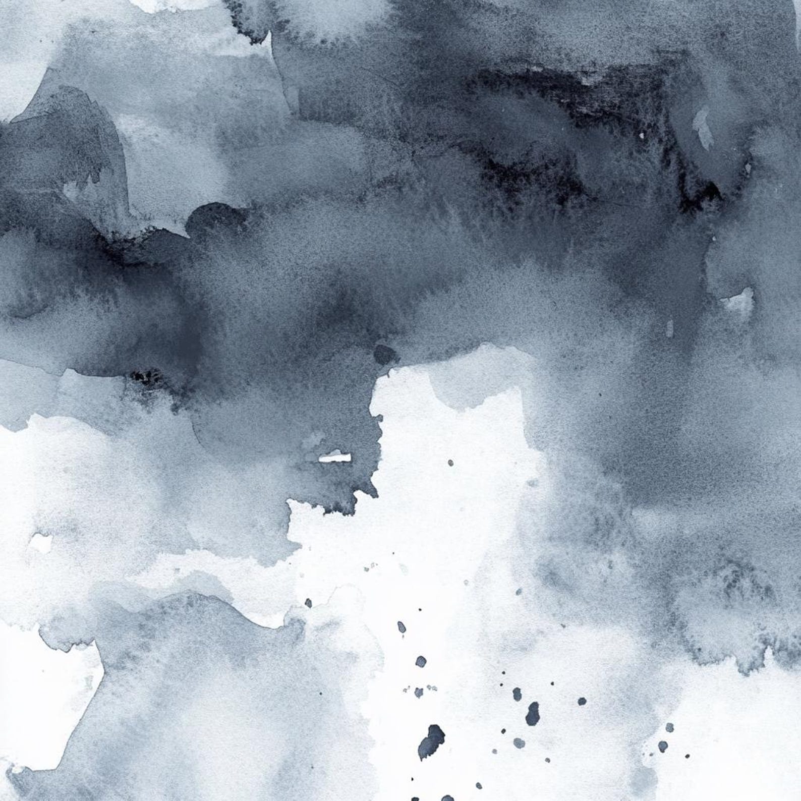 10 Printable Watercolor Abstract Landscape, Watercolor Gray Landscape ...
