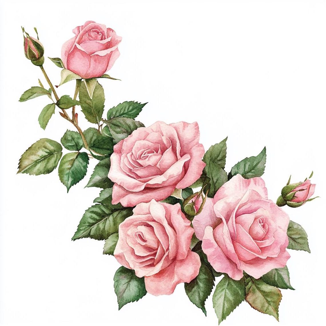 10 Printable Pink Roses Corner, Pink Roses Corner, Summer Flowers ...