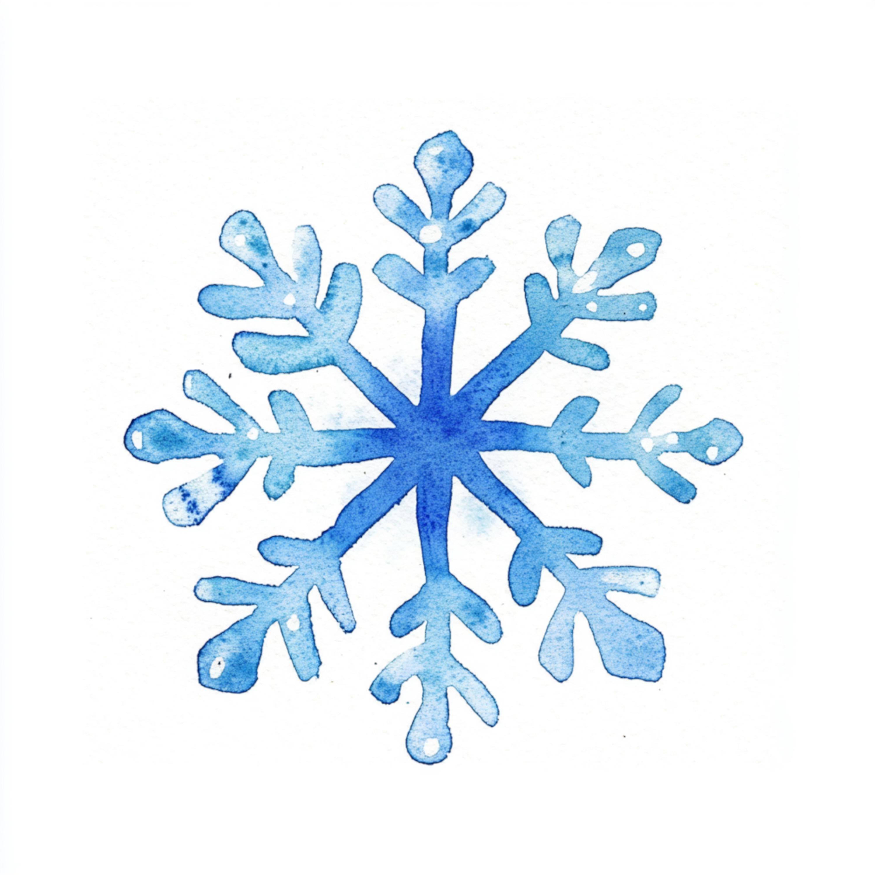 10 Printable Snowflakes, Watercolor Snowflakes, Winter Snow Clipart ...