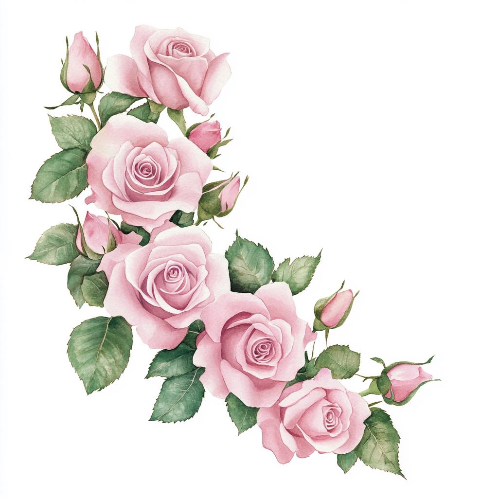 10 Printable Pink Roses Corner, Pink Roses Corner, Summer Flowers ...