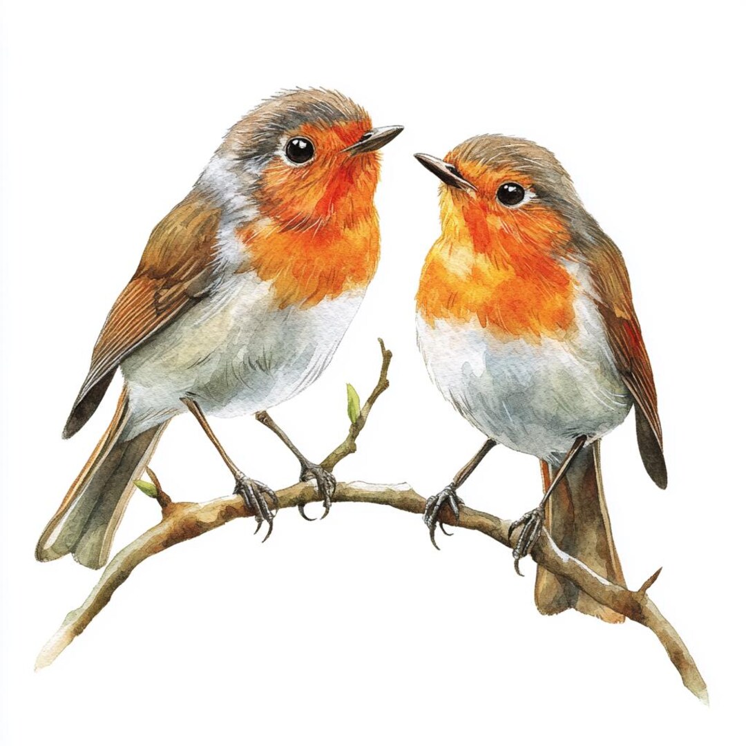 10 Printable Robin Clipart, Bird Robbin Art, Watercolor Art, Cute ...